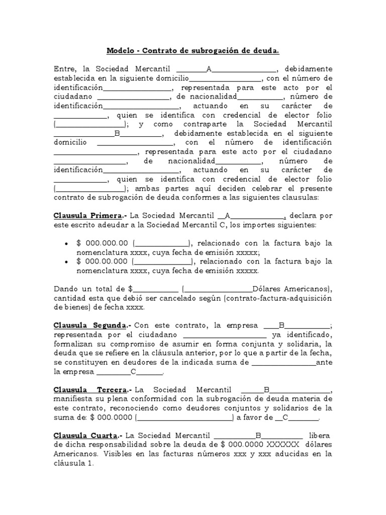 Contrato de Subrogacion de | PDF | Subrogación | Gobierno