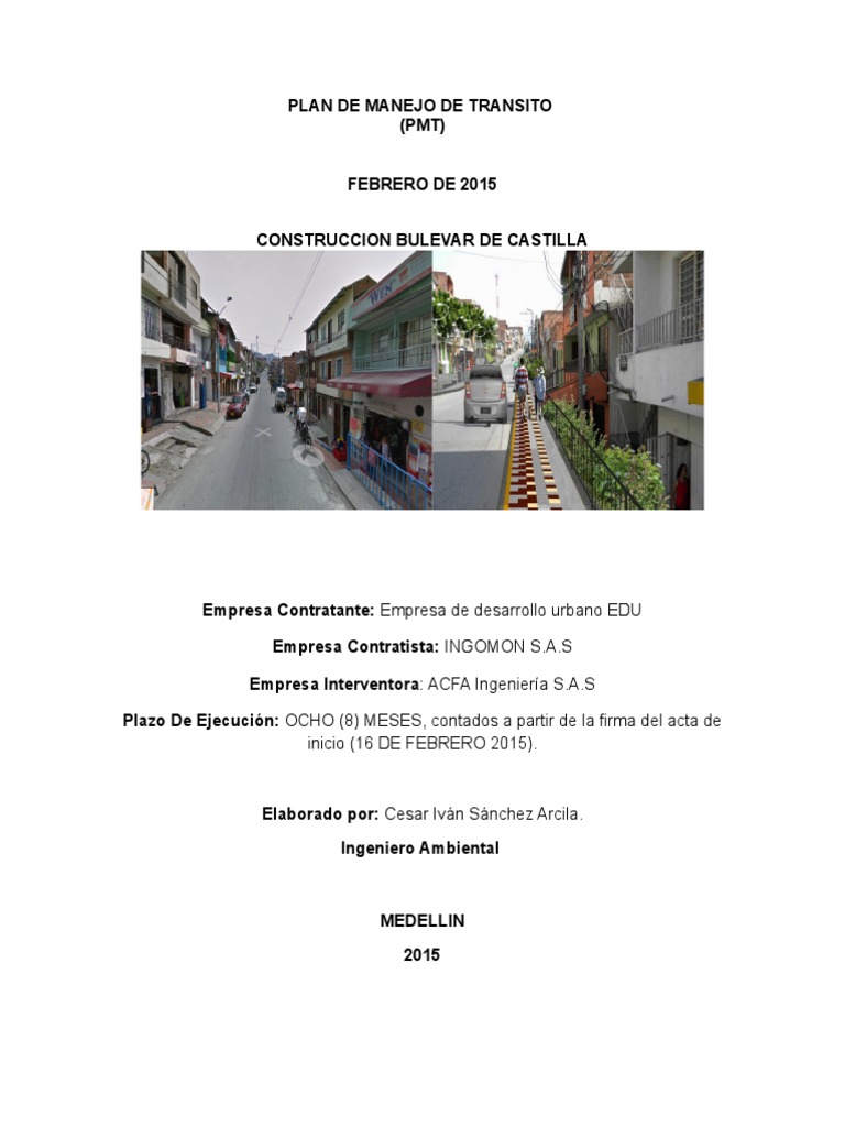 Plan de Manejo de Transito | PDF | Peatonal | Transporte