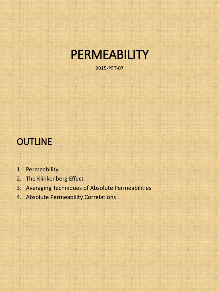 Klinkenberg Effect on Permeability | PDF | Permeability (Earth Sciences ...