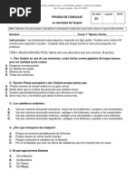 Prueba de Comprensión: Don Quijote para Niños | PDF | Don Quijote ...