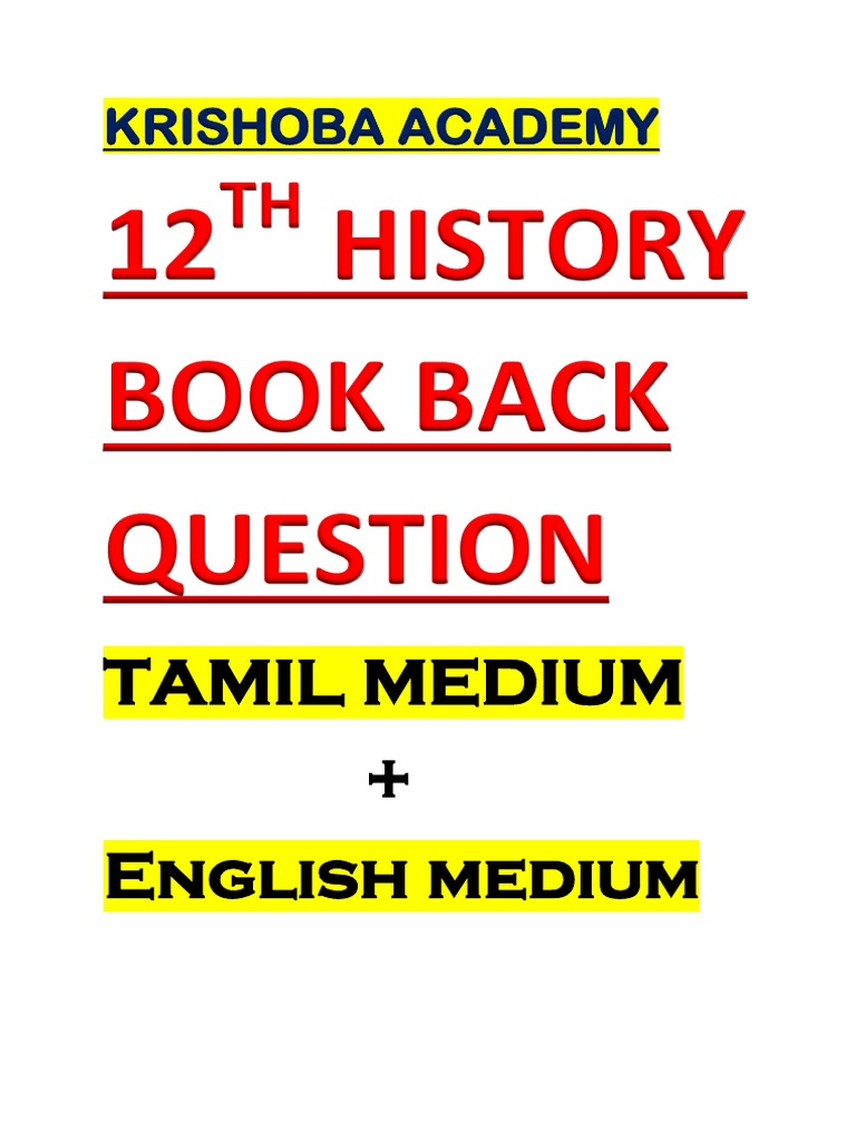 12th History - One Mark PDF | PDF