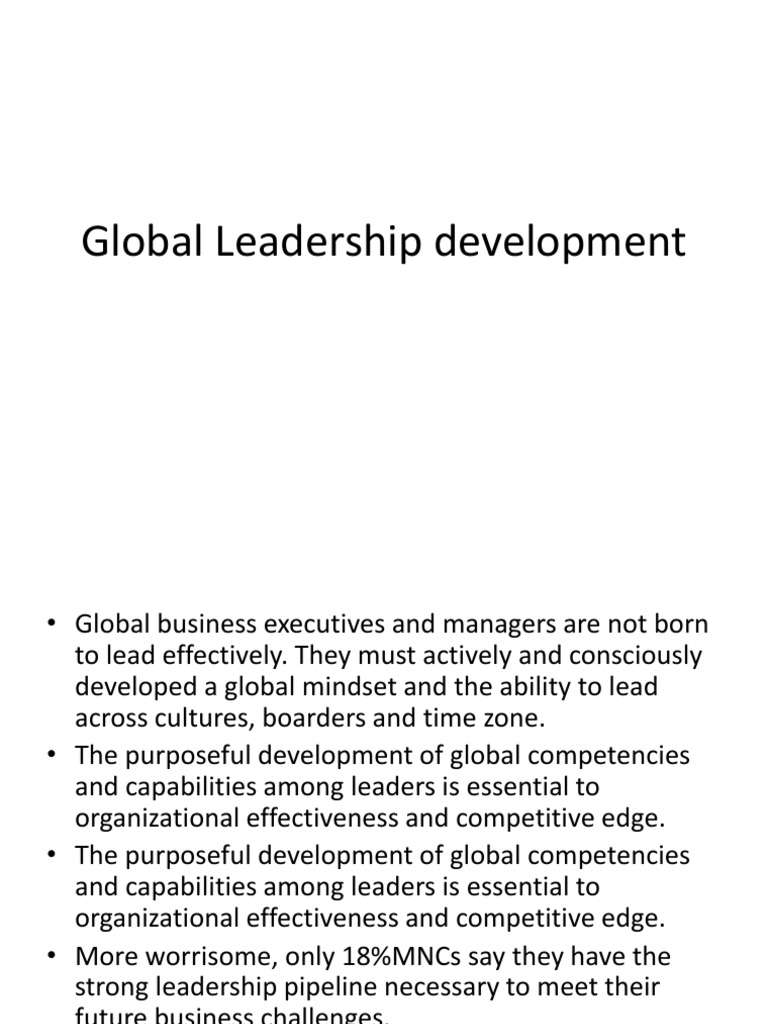 Global Leadership Development | PDF | Mindset | Leadership