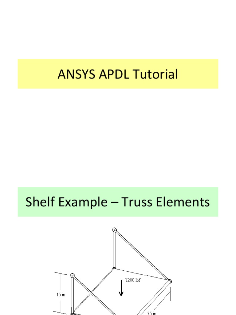 APDL Tutorial | PDF | Beam (Structure) | Chemical Product Engineering
