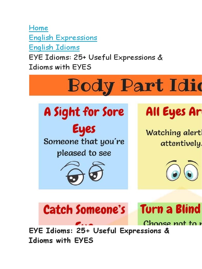 Eyes Idioms | PDF | Idiom | English Language