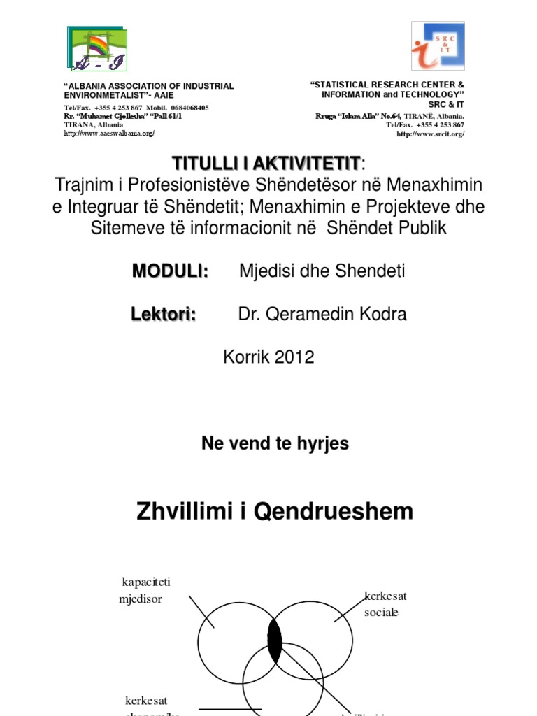 Tema 3 Shendeti Dhe Mjedisi | PDF