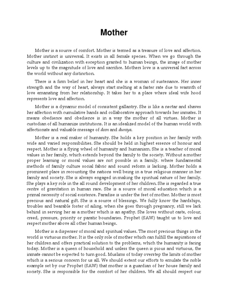 Mother | PDF | Family | Mother