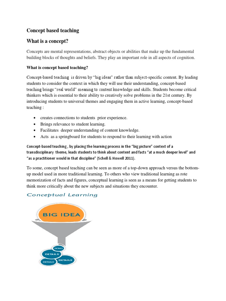 Concept Based Teaching | PDF | Concept | Thought