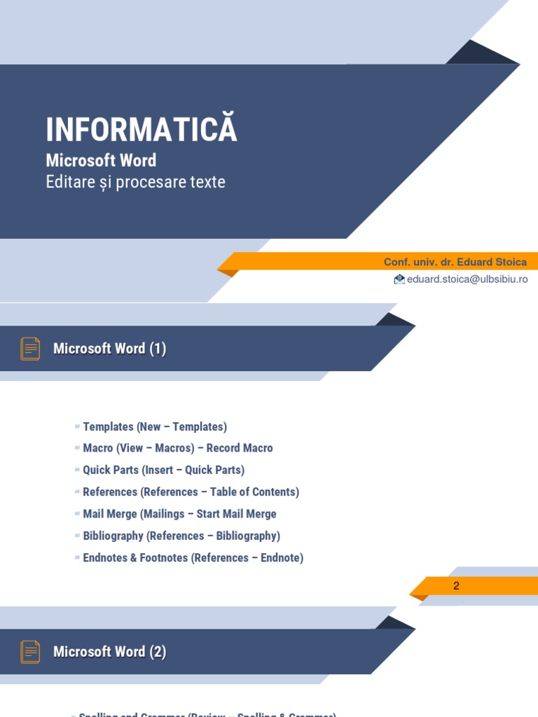 Curs Microsoft Word | PDF | Computers