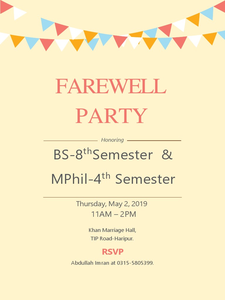 Farewell Lunch Invitation for Graduates | PDF