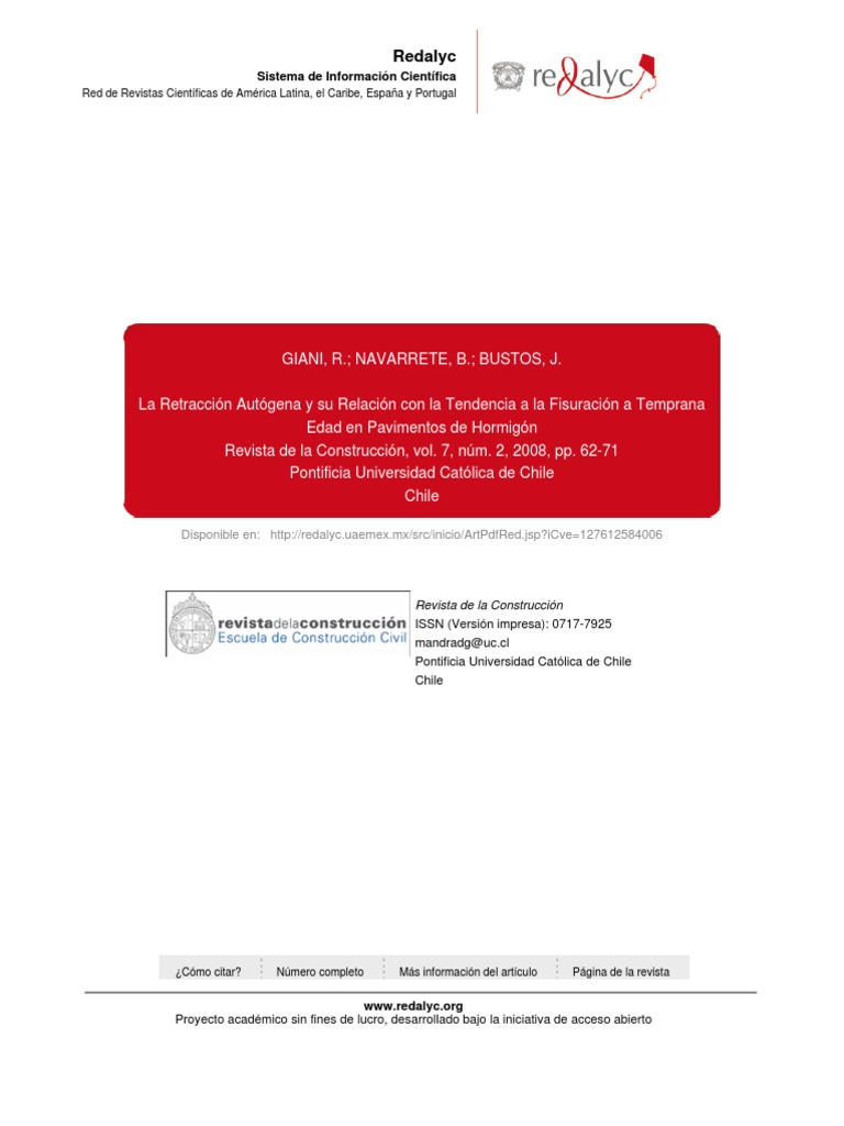 Retracción Autógena y Fisuración Temprana | PDF | Hormigón | Cemento