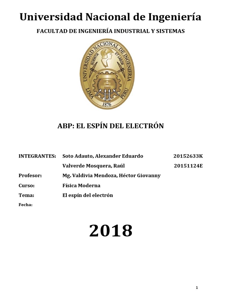 El espín del electrón en física moderna | PDF | Spin (Física) | Electrón