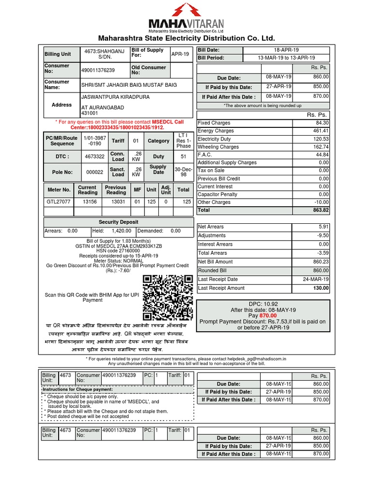 Maharashtra State Electricity Distribution Co. LTD.: For Any Queries On ...