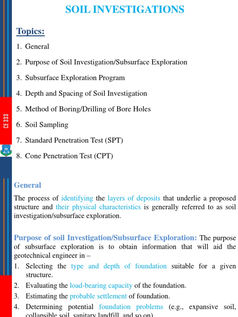 Soil Investigations | PDF | Drilling | Deep Foundation