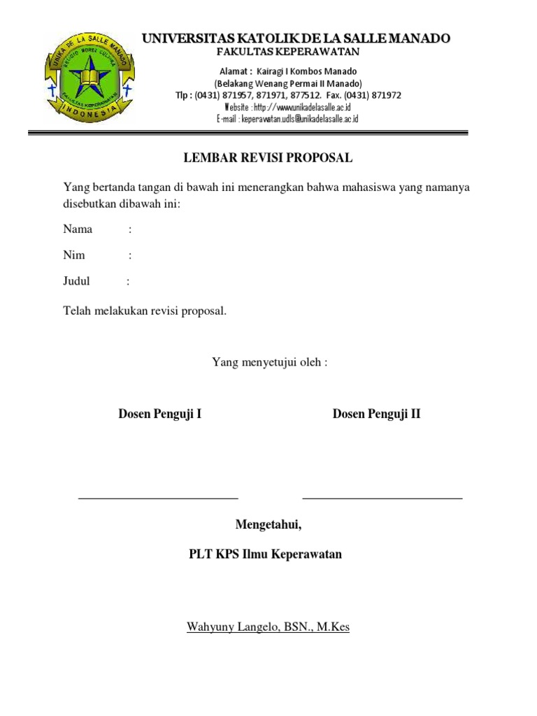 Lembar Revisi Proposal Dan Persetujuan Penelitian | PDF