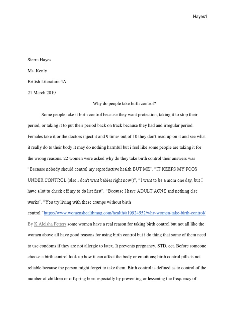 Final Resech Paper | PDF | Birth Control | Combined Oral Contraceptive Pill