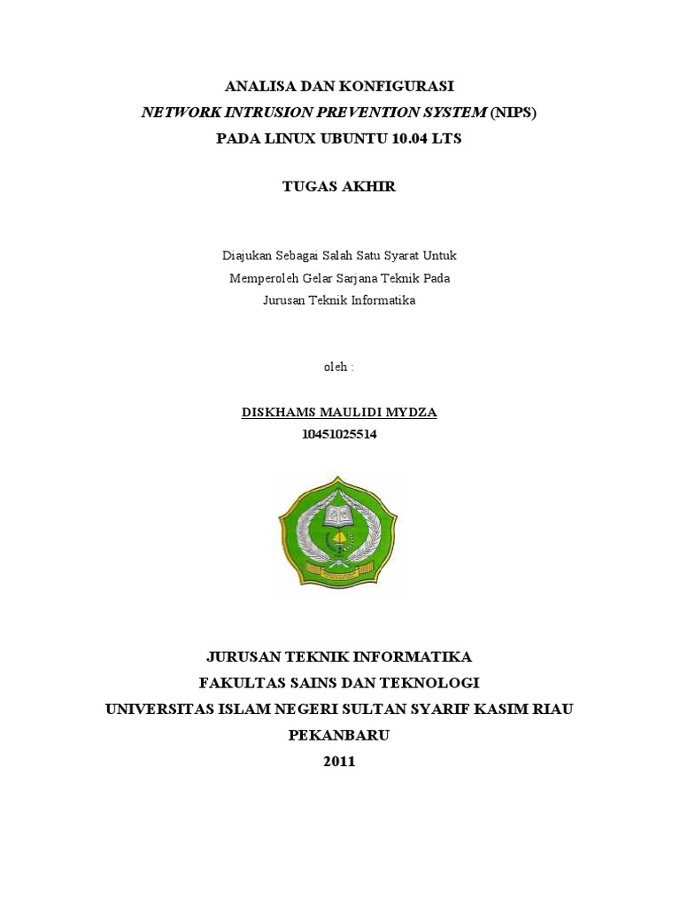 Network Intrusion Prevention System (Nips) : Analisa Dan Konfigurasi ...