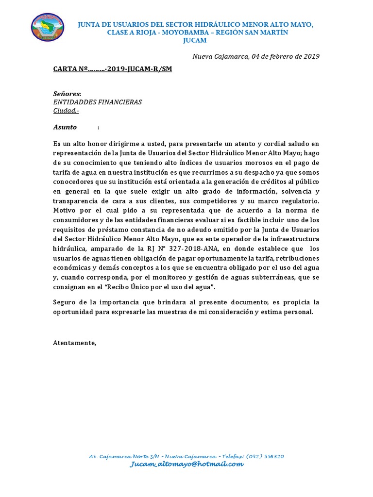 Carta A Financieras | PDF | Finanzas y dinero | Negocios