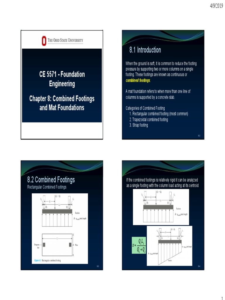 CE 5571 - Foundation Engineering Chapter 8: Combined Footings and Mat ...