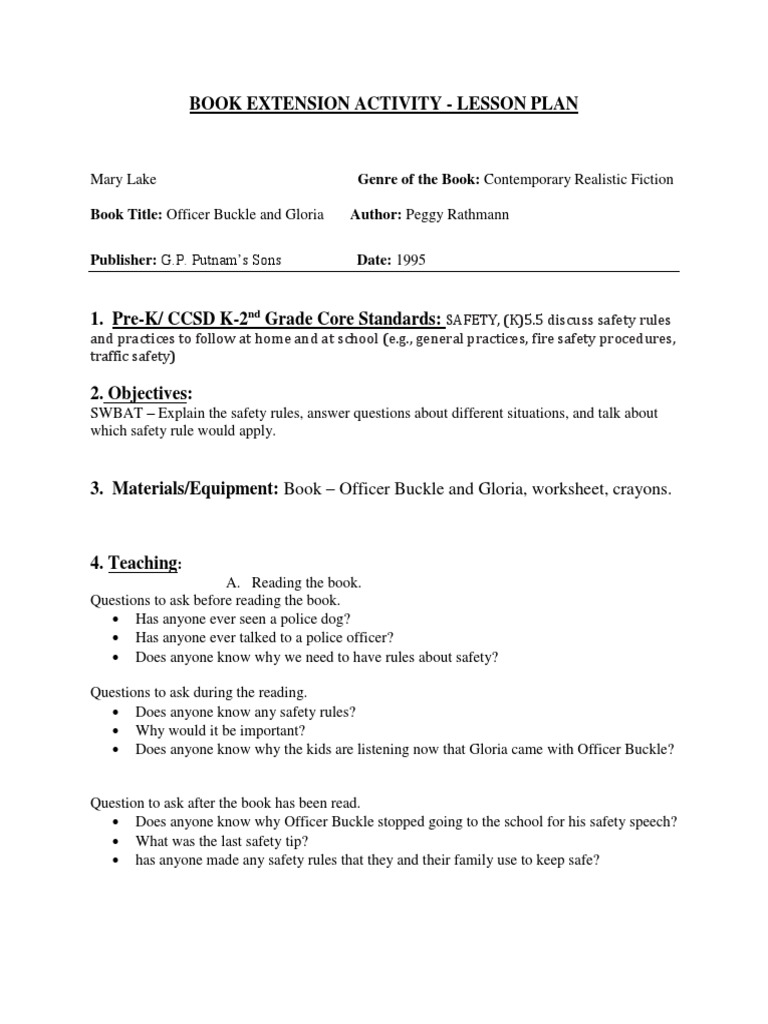 Book Extension Activity - Lesson Plan | PDF | Books | Narration