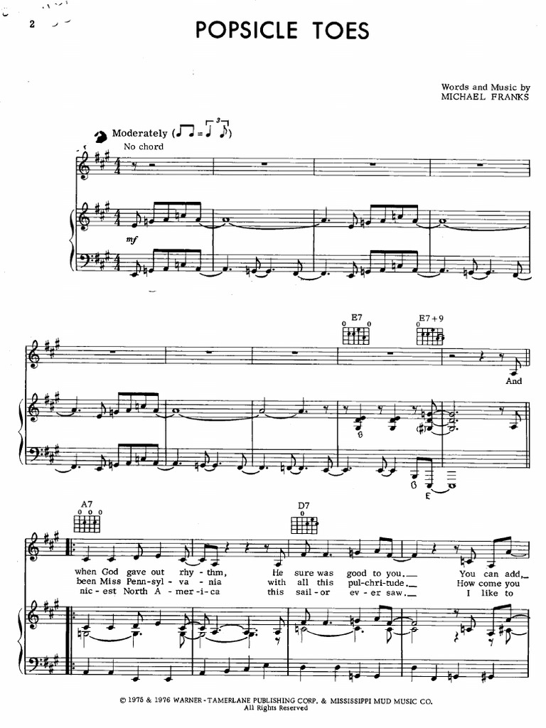Michael Franks - Popsicle Toes - PVG 4 | PDF