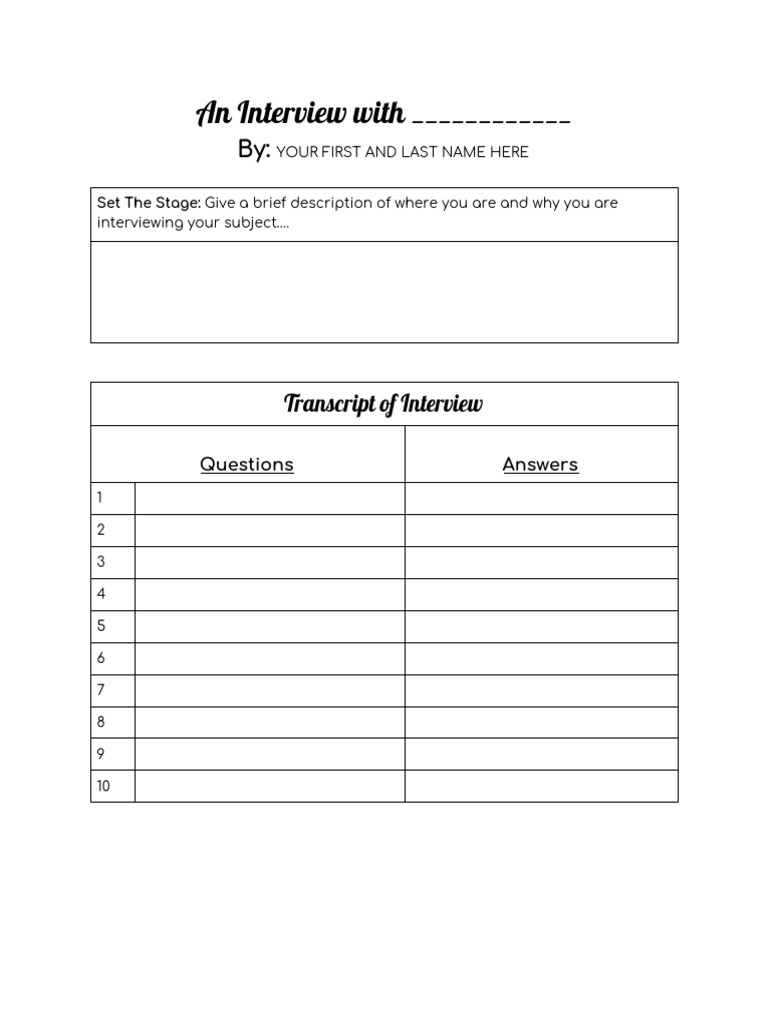 Interview Template | PDF
