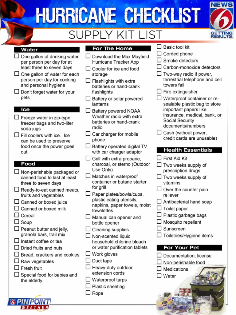 News 6 Hurricane Checklist | PDF