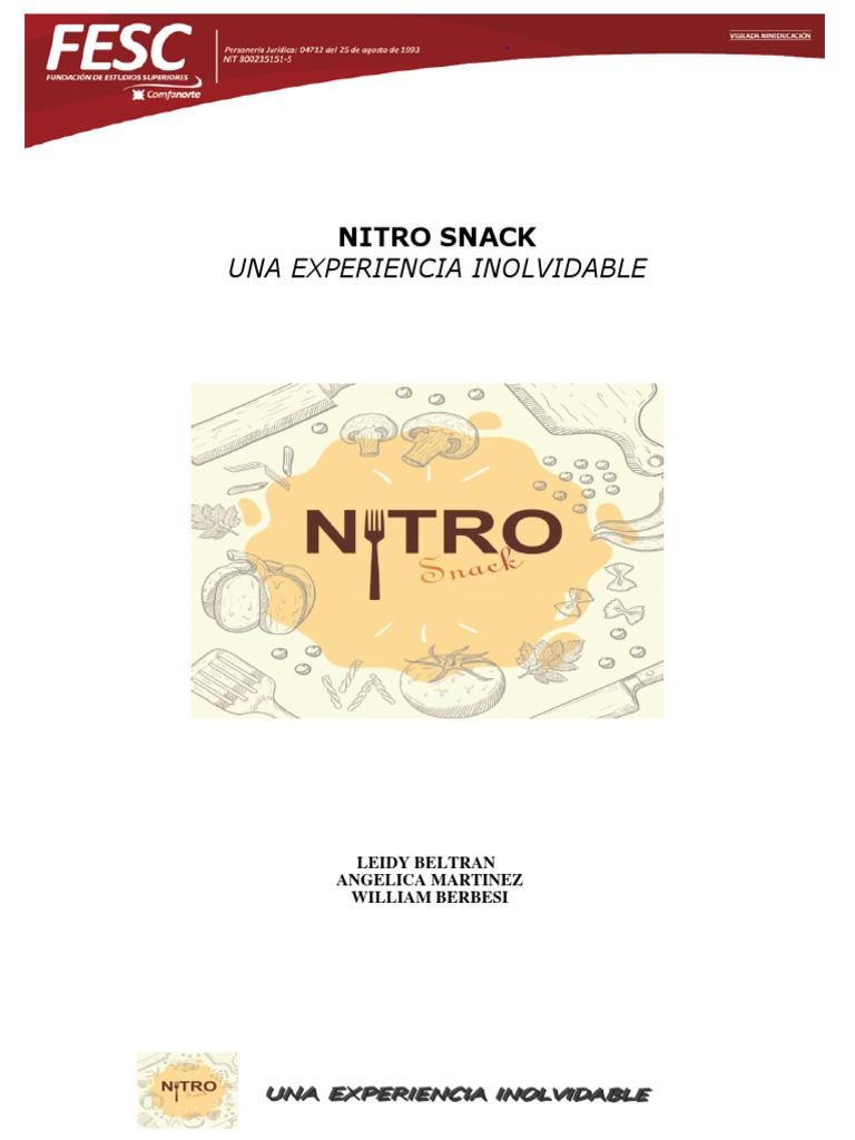 Emprendimiento Nitro Snacks | PDF | Calidad (comercial) | Alimentos