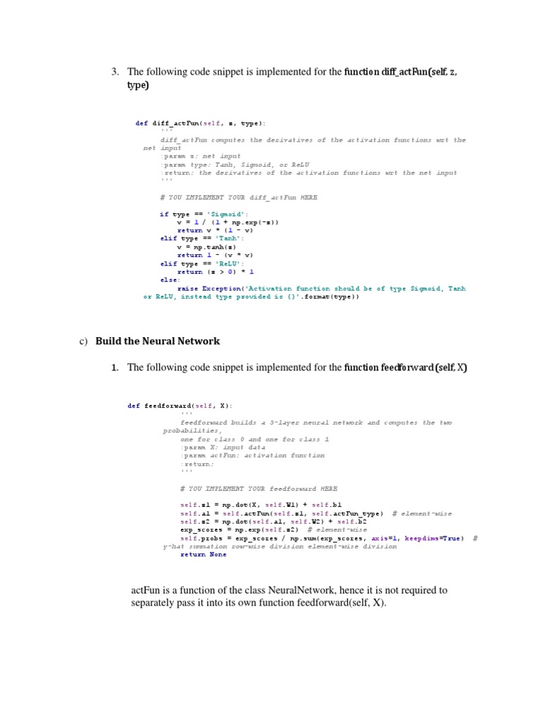 The Following Code Snippet Is Implemented For The: Function Diff ...