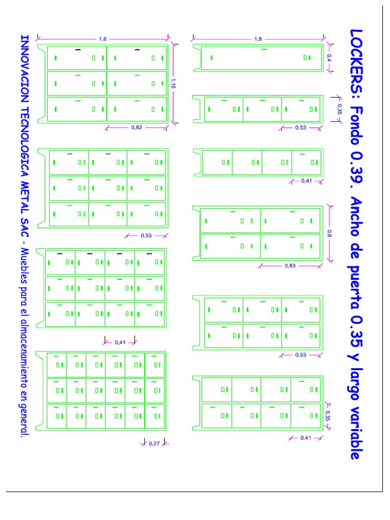 Plano de Lockers Medidas Estandar PDF | PDF