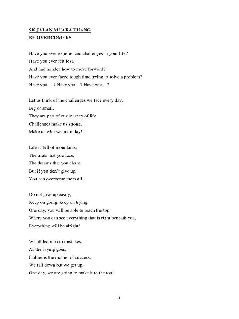 Famous Poems About Overcoming Adversity