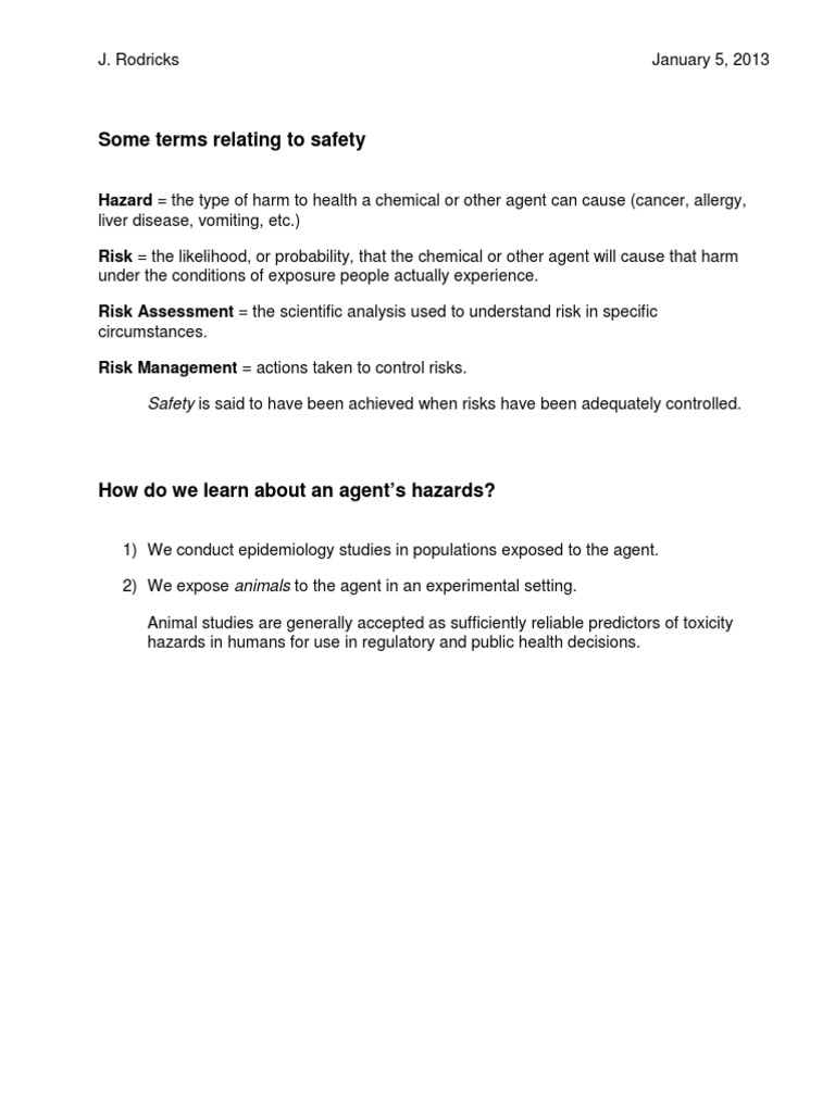 The Science of Food Safety - Handout | PDF