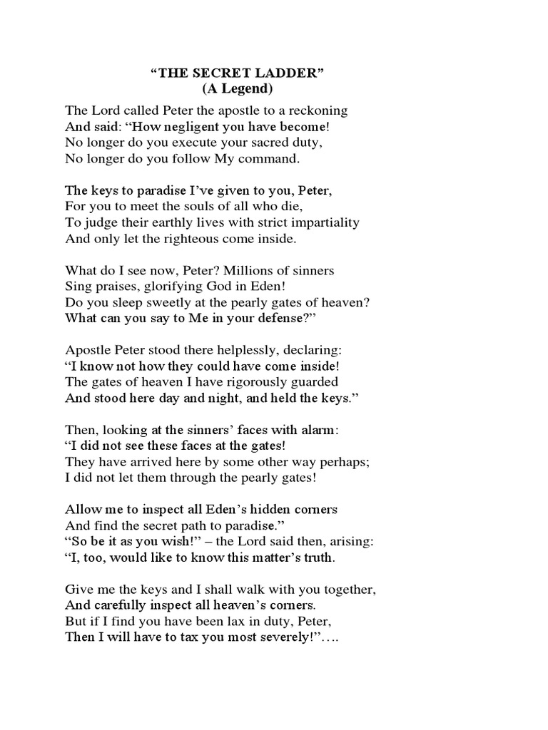 The Secret Ladder | PDF | Sin | Saint Peter