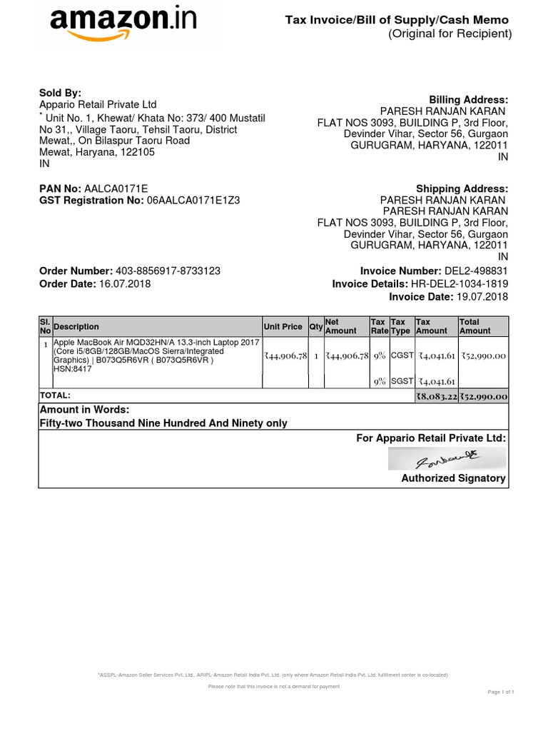 Invoice Laptop PDF | PDF | Invoice | Payments