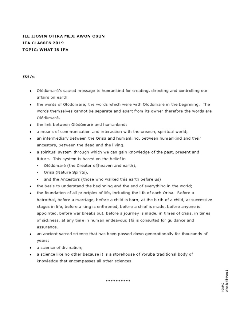 What Is Ifa | PDF | Metaphysics
