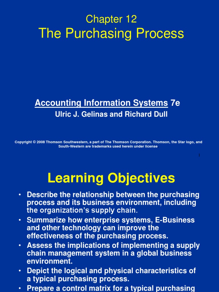 The Purchasing Process: Accounting Information Systems 7e | PDF ...