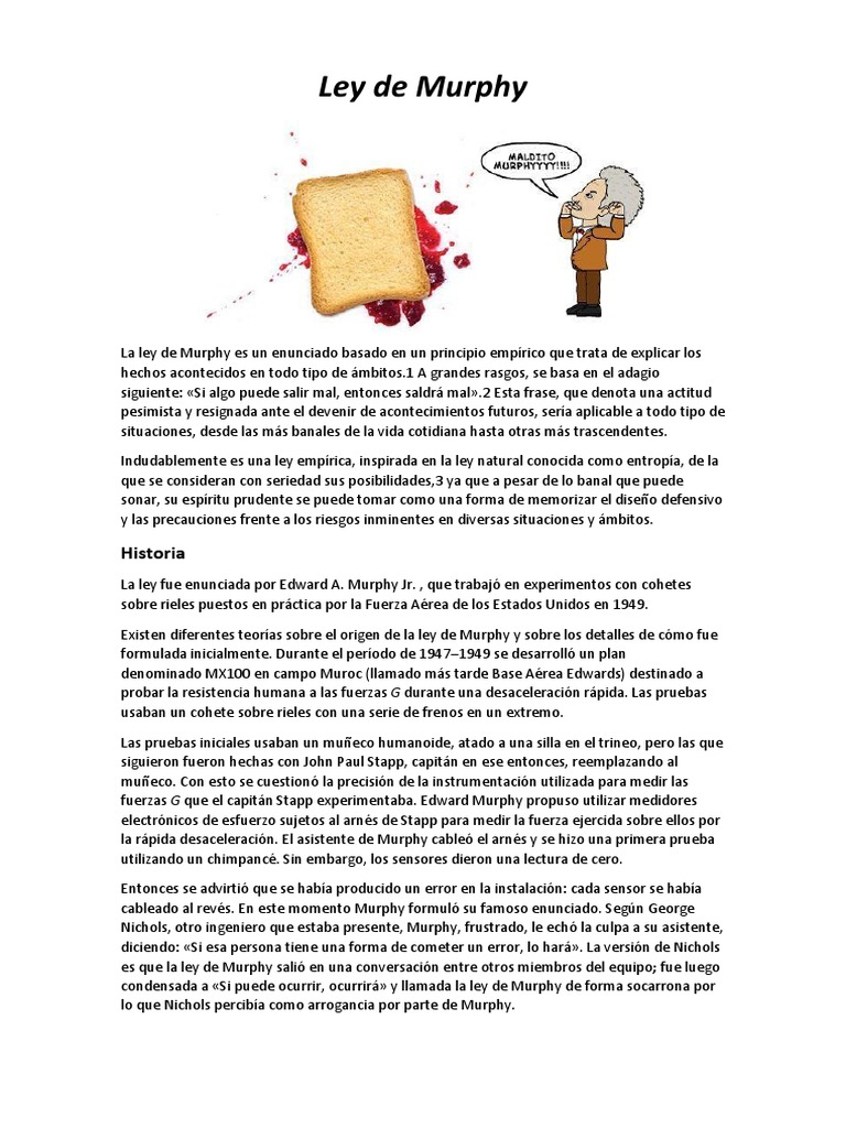Ley de Murphy | PDF | Science | Ciencia y Tecnología