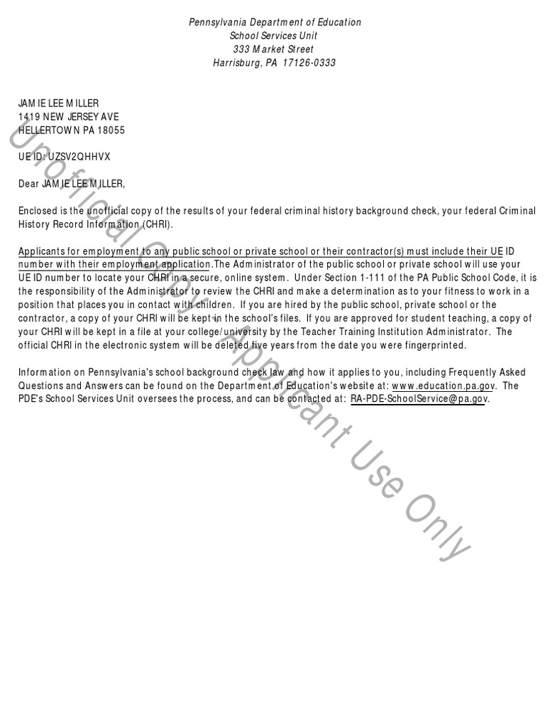 Fbiunofficialresults | PDF | Background Check | Government Information