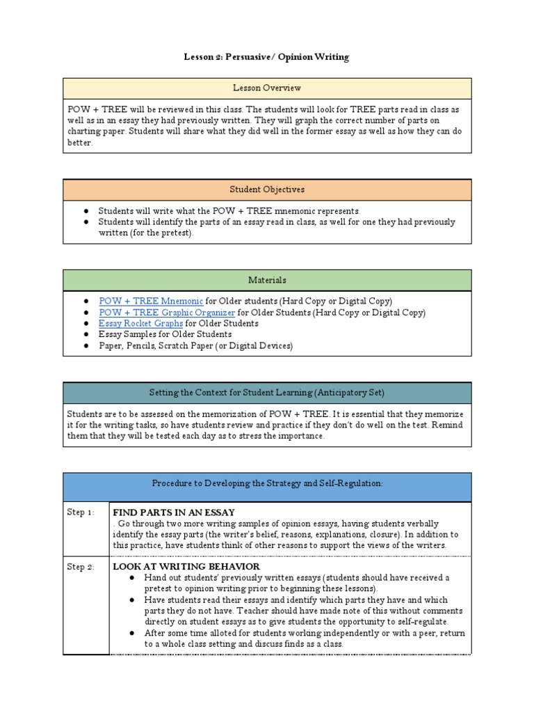 Lesson 2 in Persuasive Writing 2 | PDF | Essays | Behavior Modification