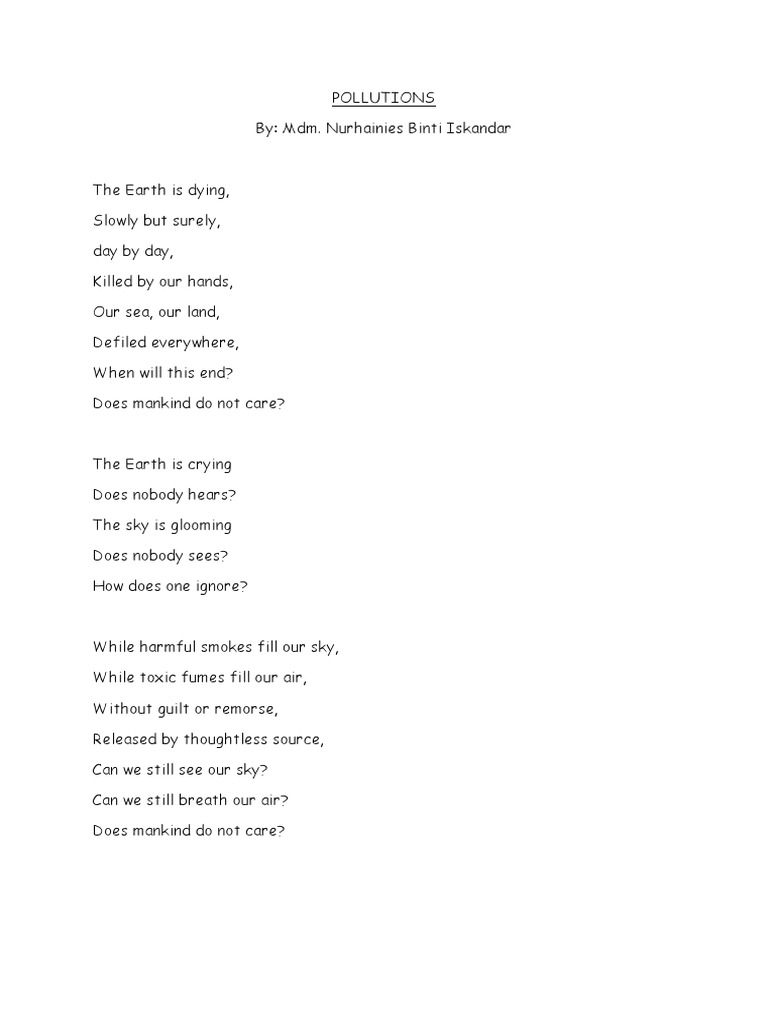 Poem Pollution | PDF