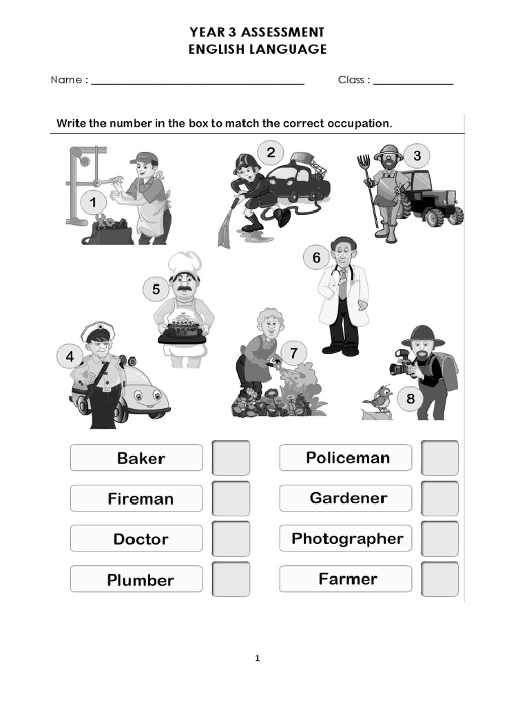 Year 3 Assessment English Language: Name: - Class | PDF