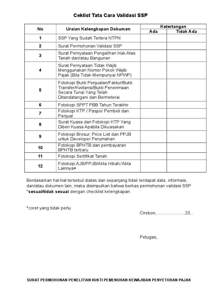 Validasi PPH KPP Cirebon 2 | PDF