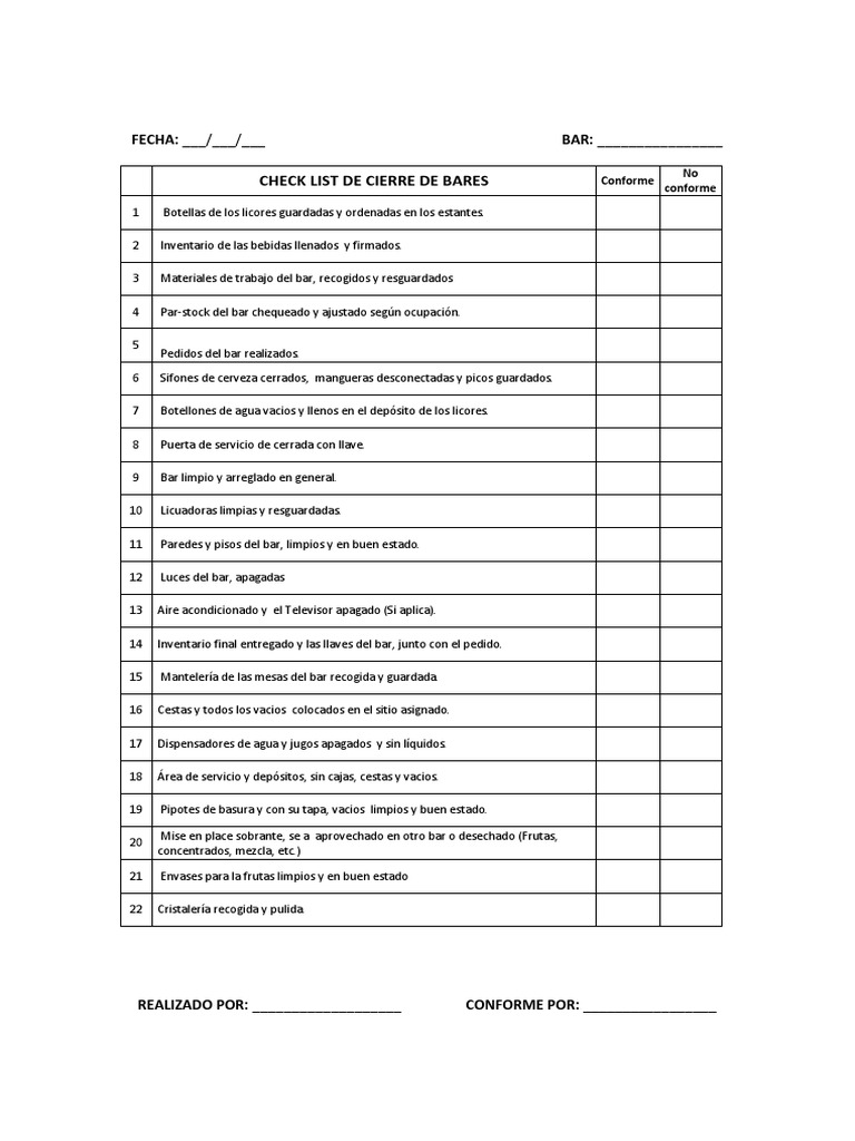 Check List Cierre de Bar 1 (Formato).docx
