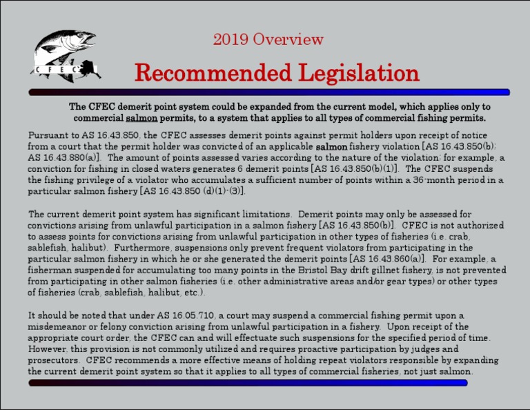 CFEC Recommendation On Demerit Point System | PDF