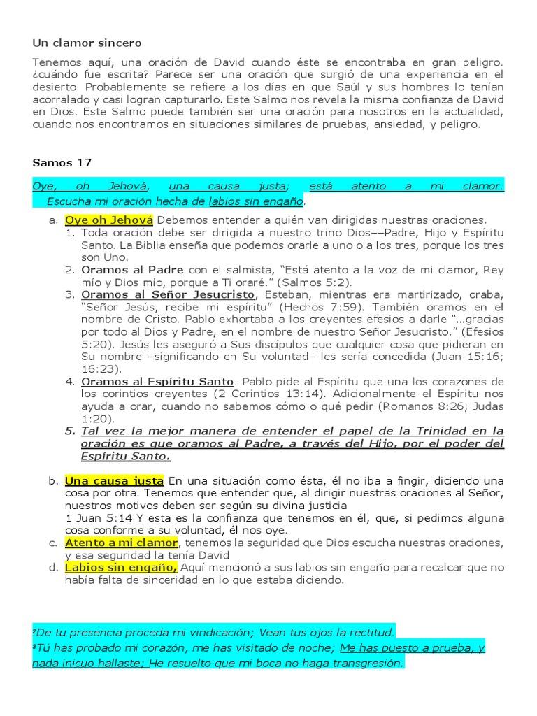 Un Clamor Sincero | PDF | Oración | Ojo