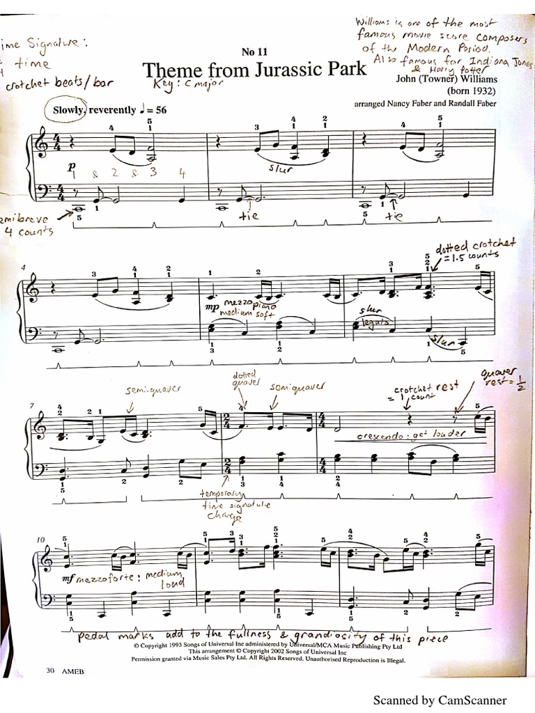 Jurassic Park Theme Grade 3 P4L Series 3 With General Knowledge Notes ...