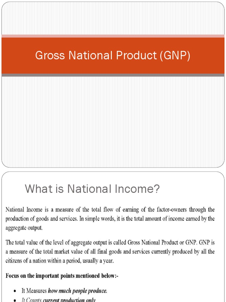 Gross National Product (GNP) | PDF | Measures Of National Income And ...