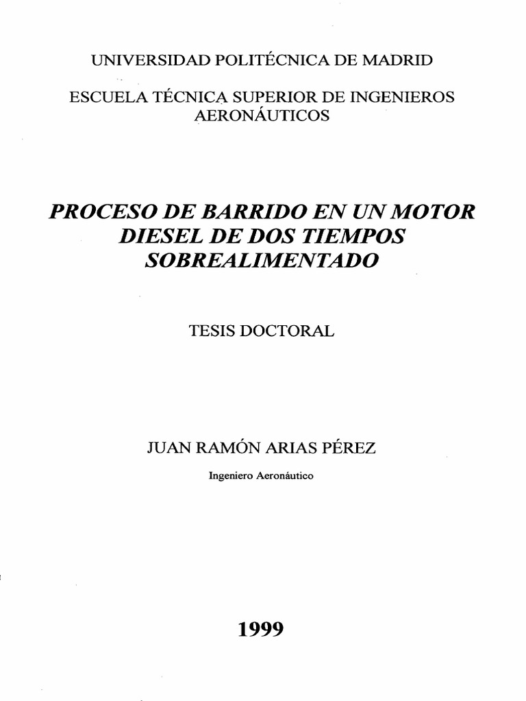 Proceso de Barrido en Un Motor Diesel de Dos Tiempos Sobrealimentado ...