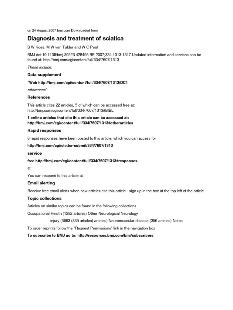 Sciatica | PDF | Back Pain | Low Back Pain