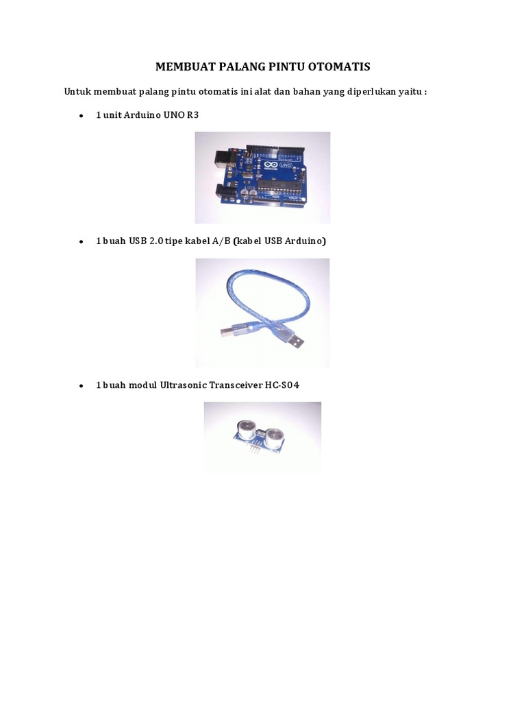 Panduan Palang Pintu Otomatis Arduino | PDF