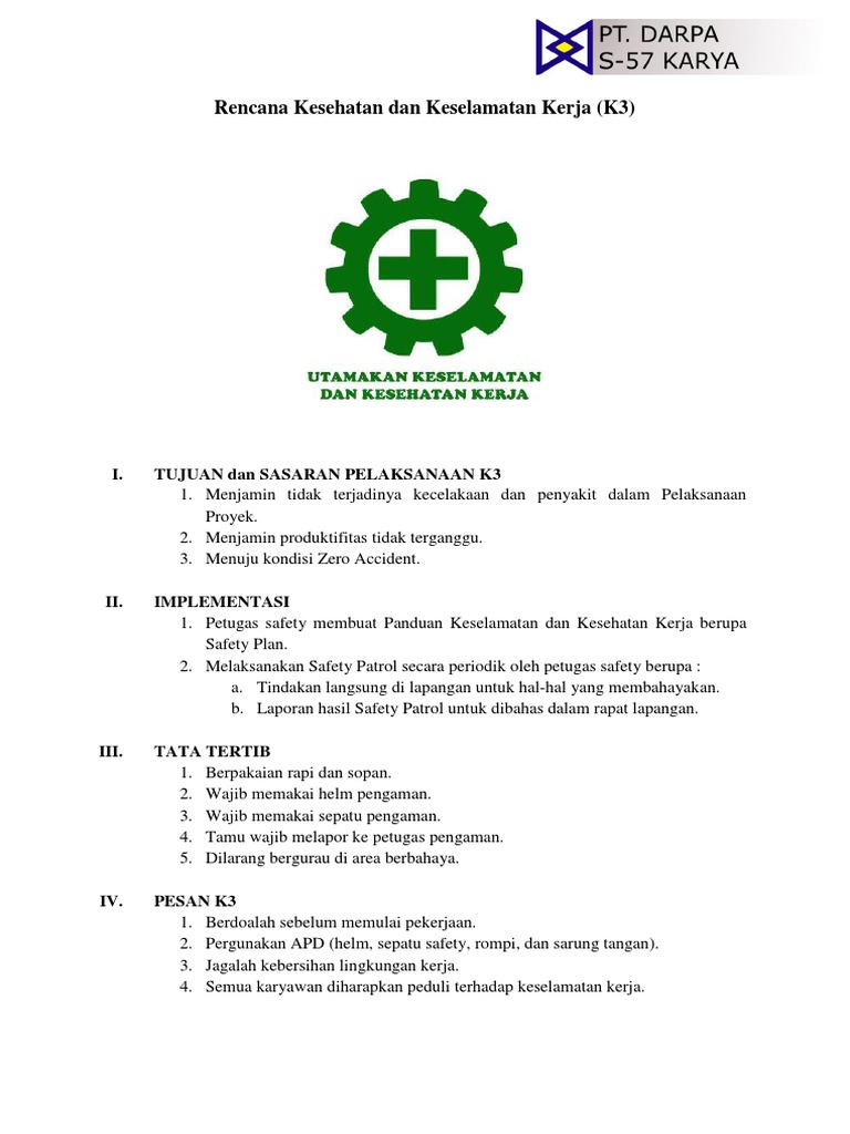 Rencana K3 | PDF